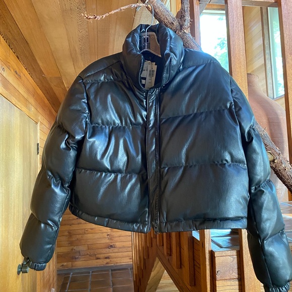 Aritzia | Jackets & Coats | Aritzia Leather Mini Puffer Wilfred Free ...